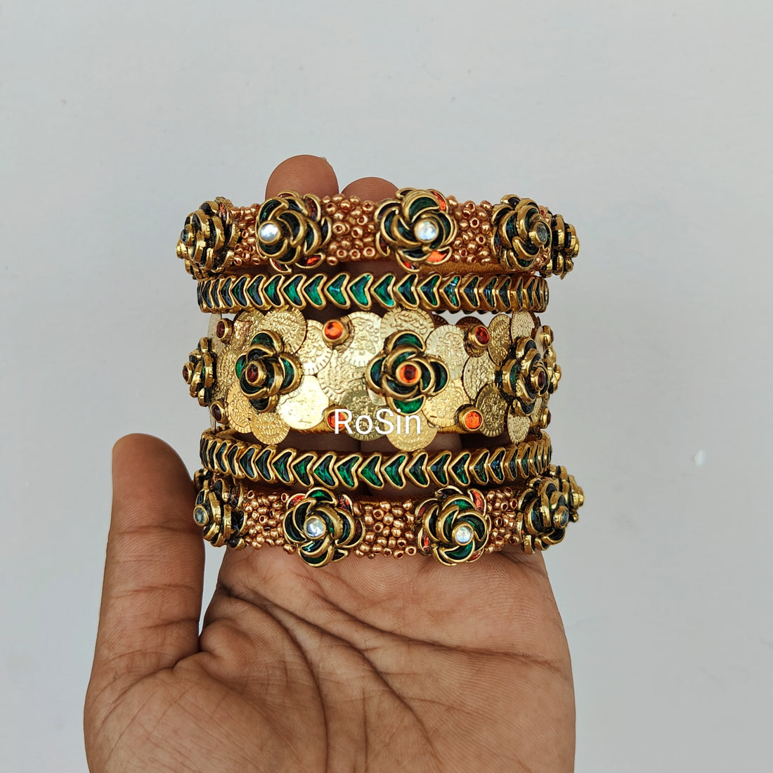 Rose coin set darkgreen – Rosin