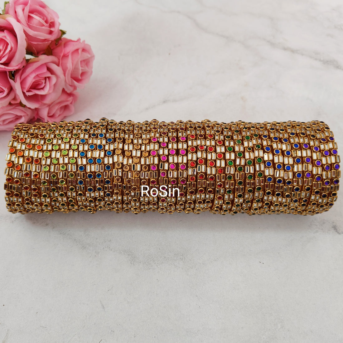 Designer single line bangles(pair) – Rosin