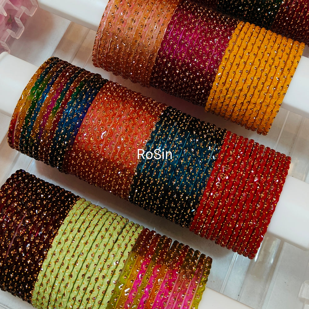 Badshah designer glass bangles – Rosin