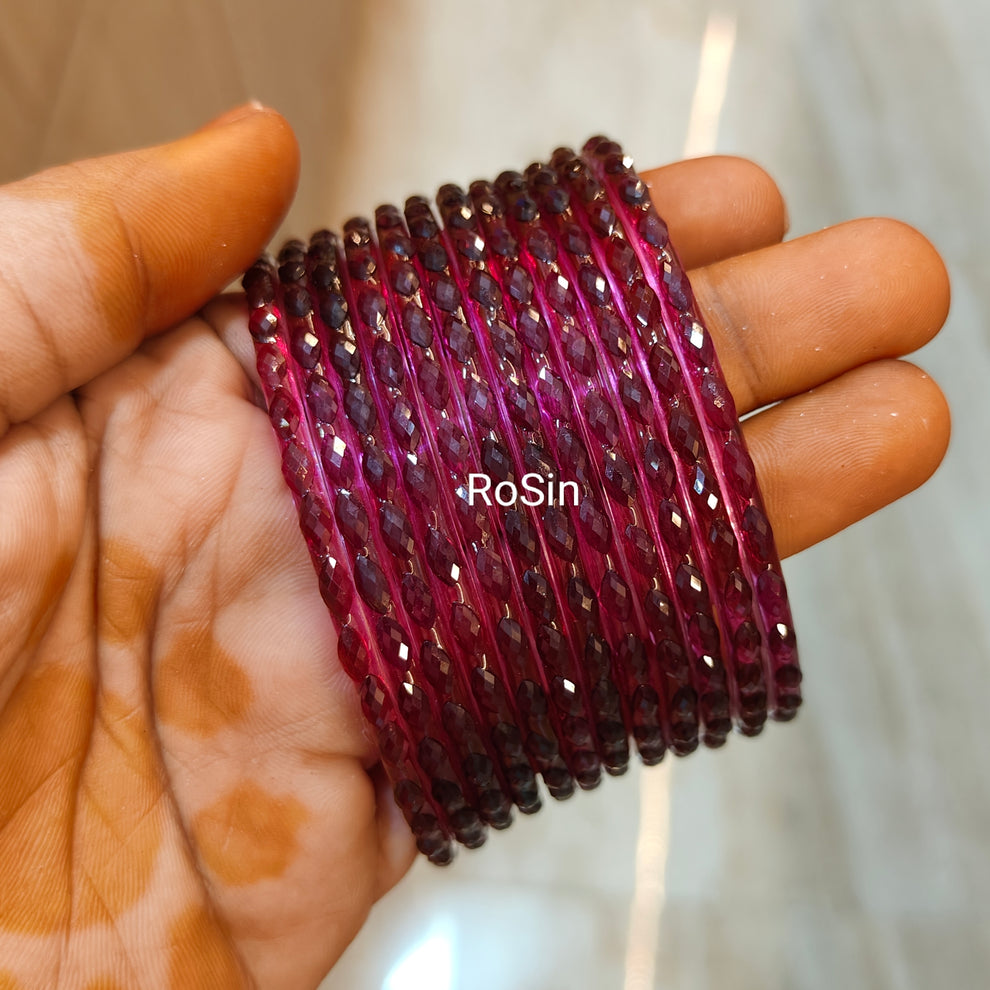 Plain crystal glass bangles – Rosin