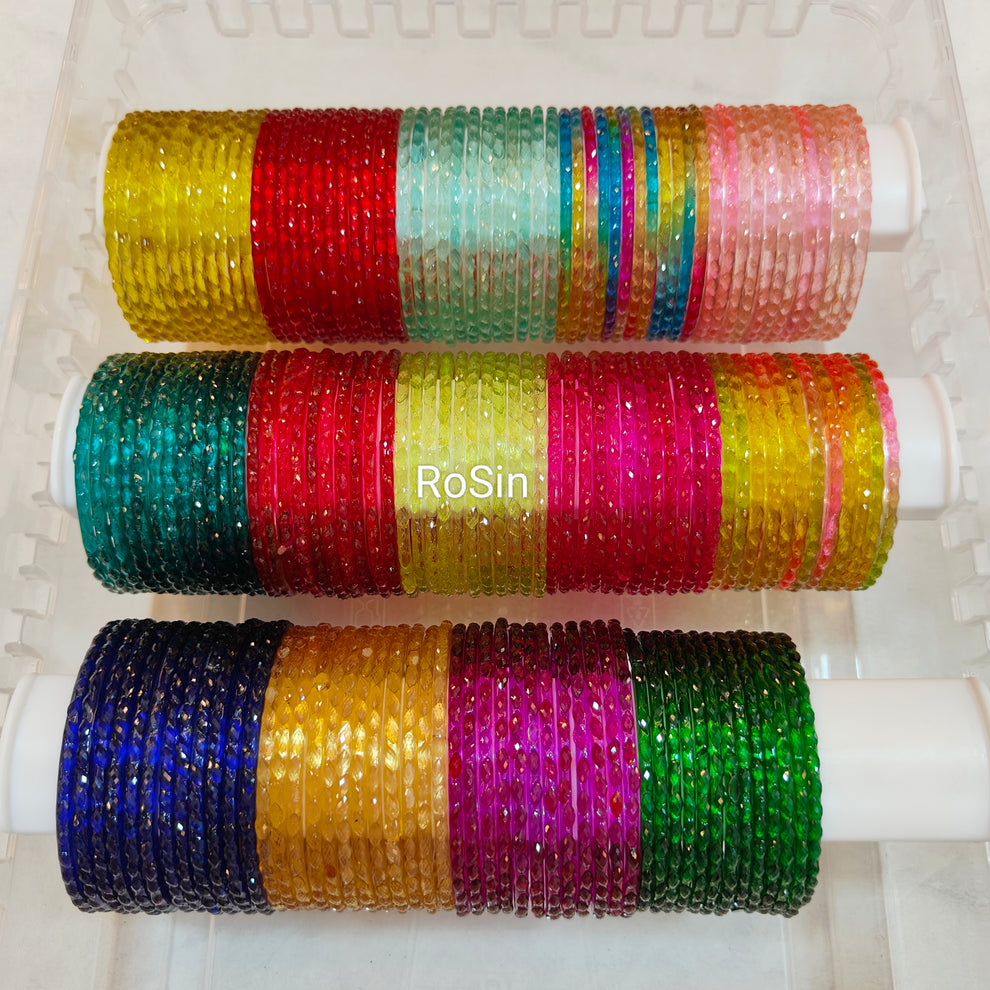 Plain crystal glass bangles – Rosin