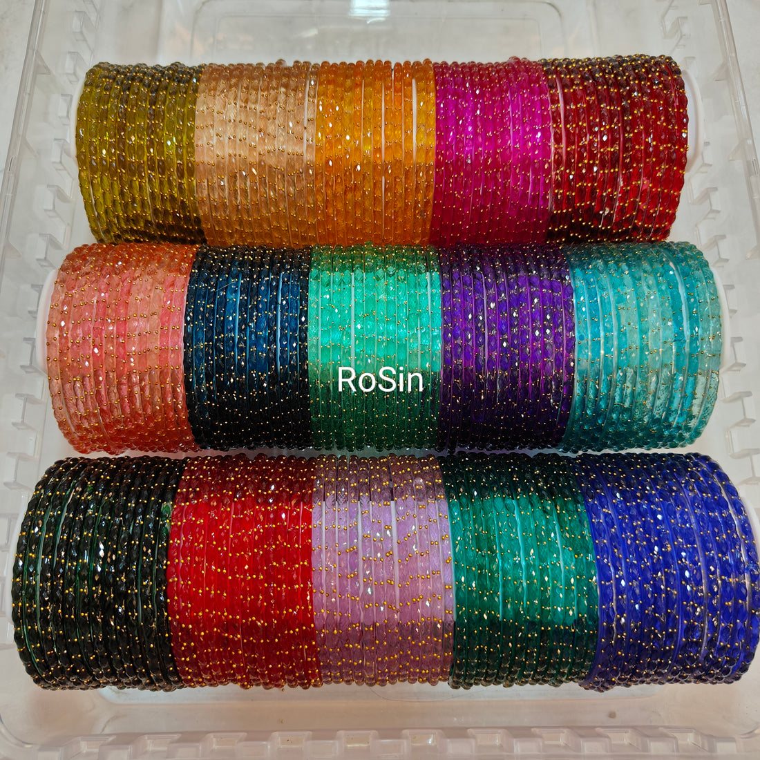 2.10 size OG raindrop glass bangles – Rosin