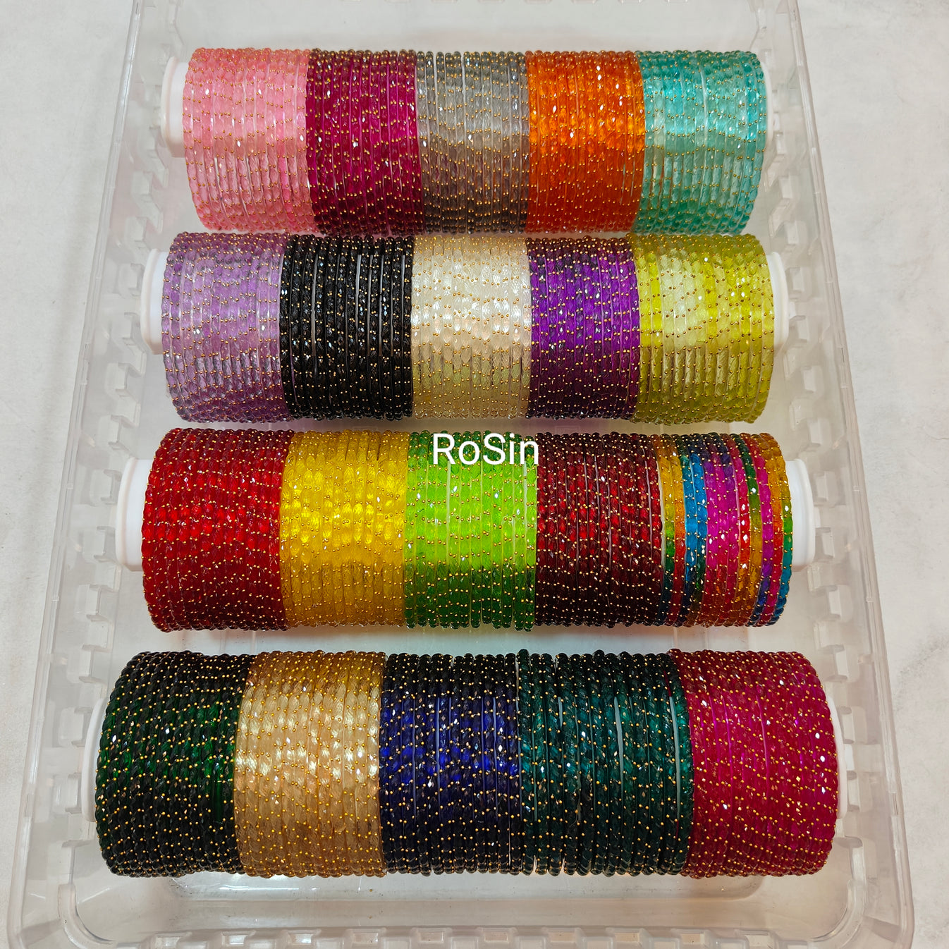 OG Raindrop crystal glass bangles premium first quality (1 dozen) – Rosin