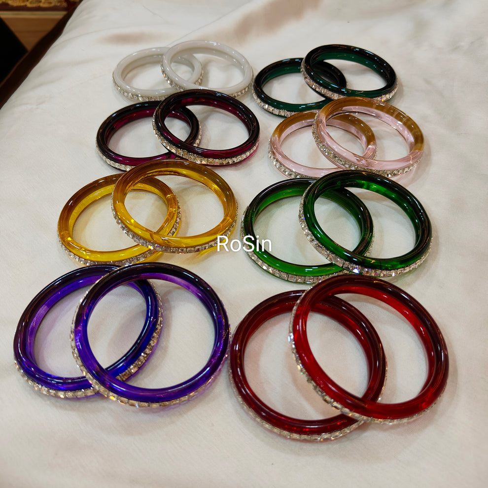 Thendral glass kada 2 bangles – Rosin