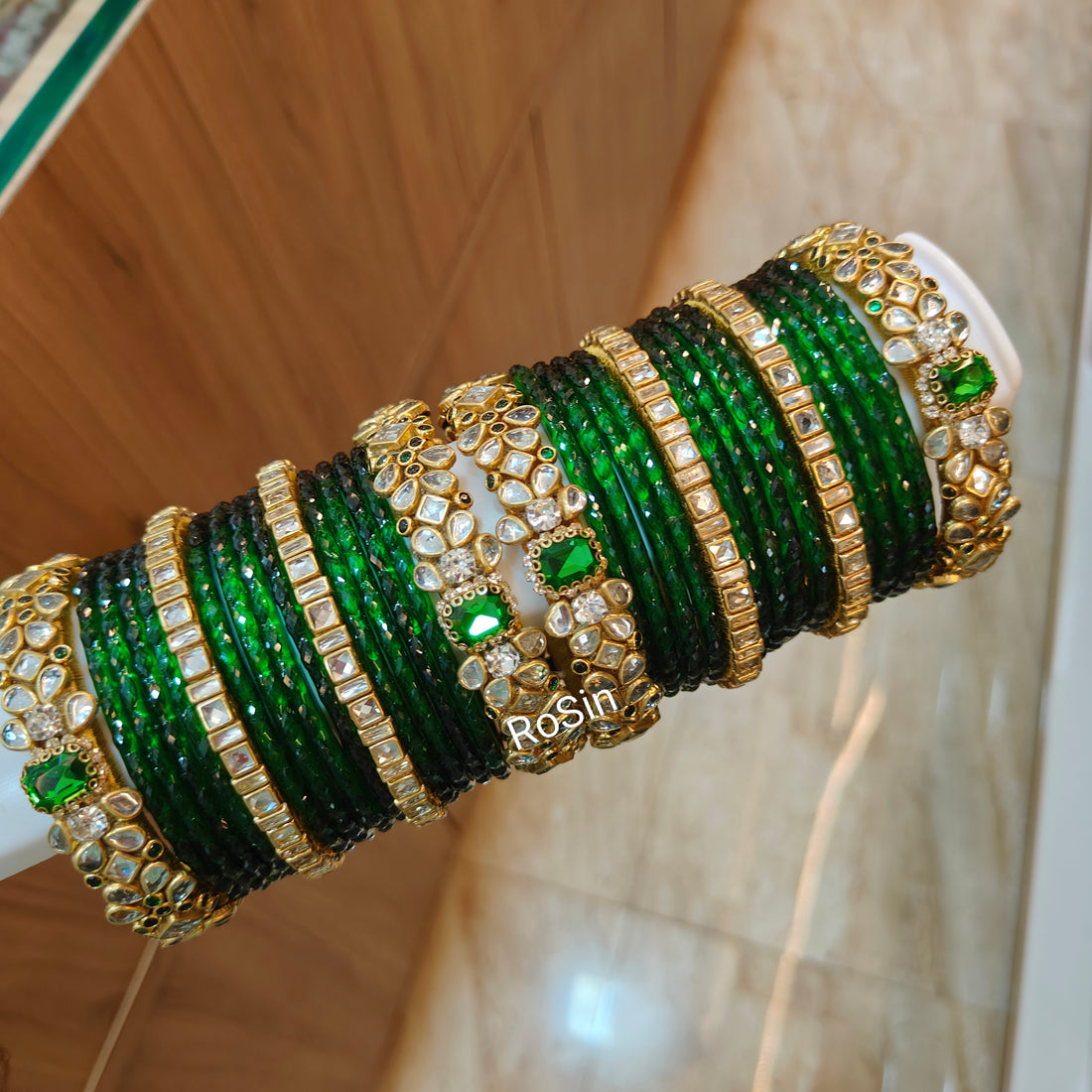 Green plain glass mixed set – Rosin