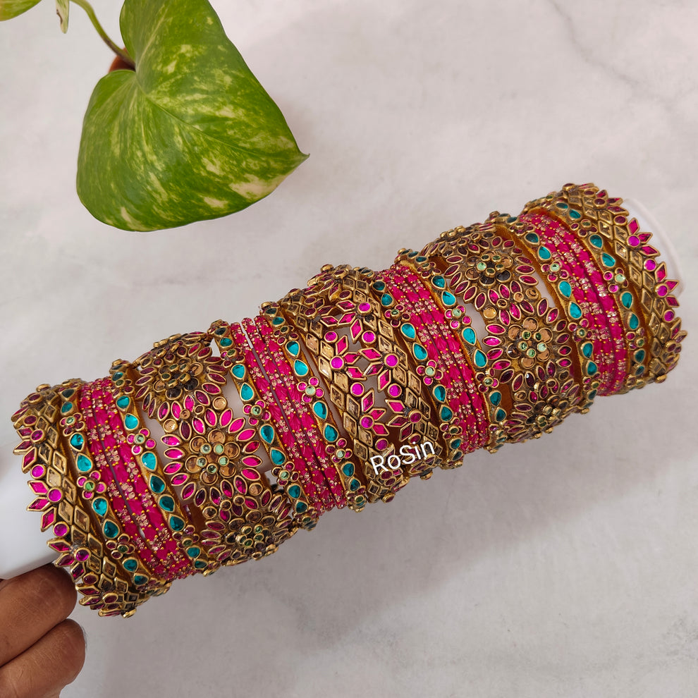 Rani pink and seagreen bridal set – Rosin