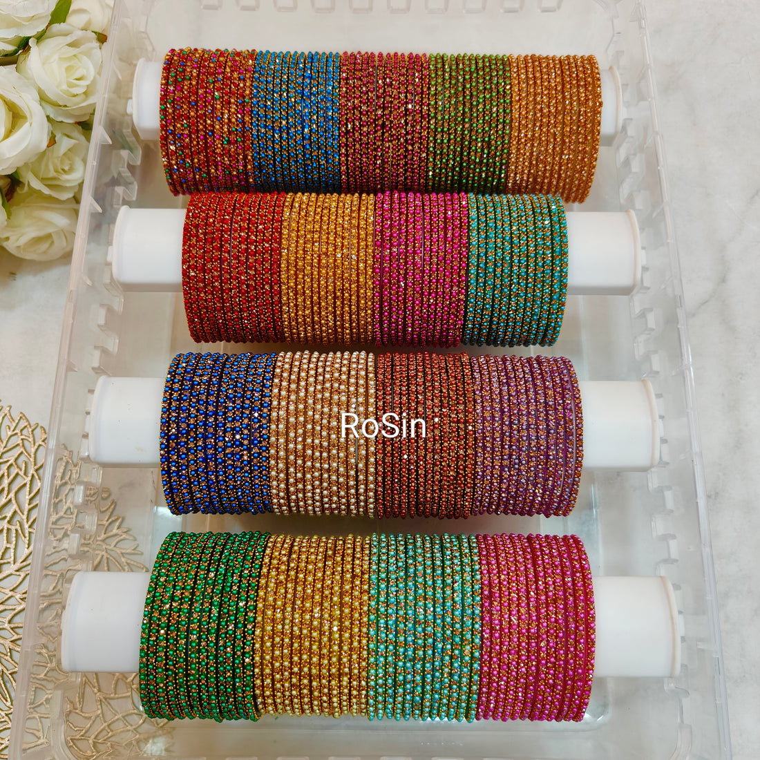 Sunshine glass bangles (1 dozen) – Rosin