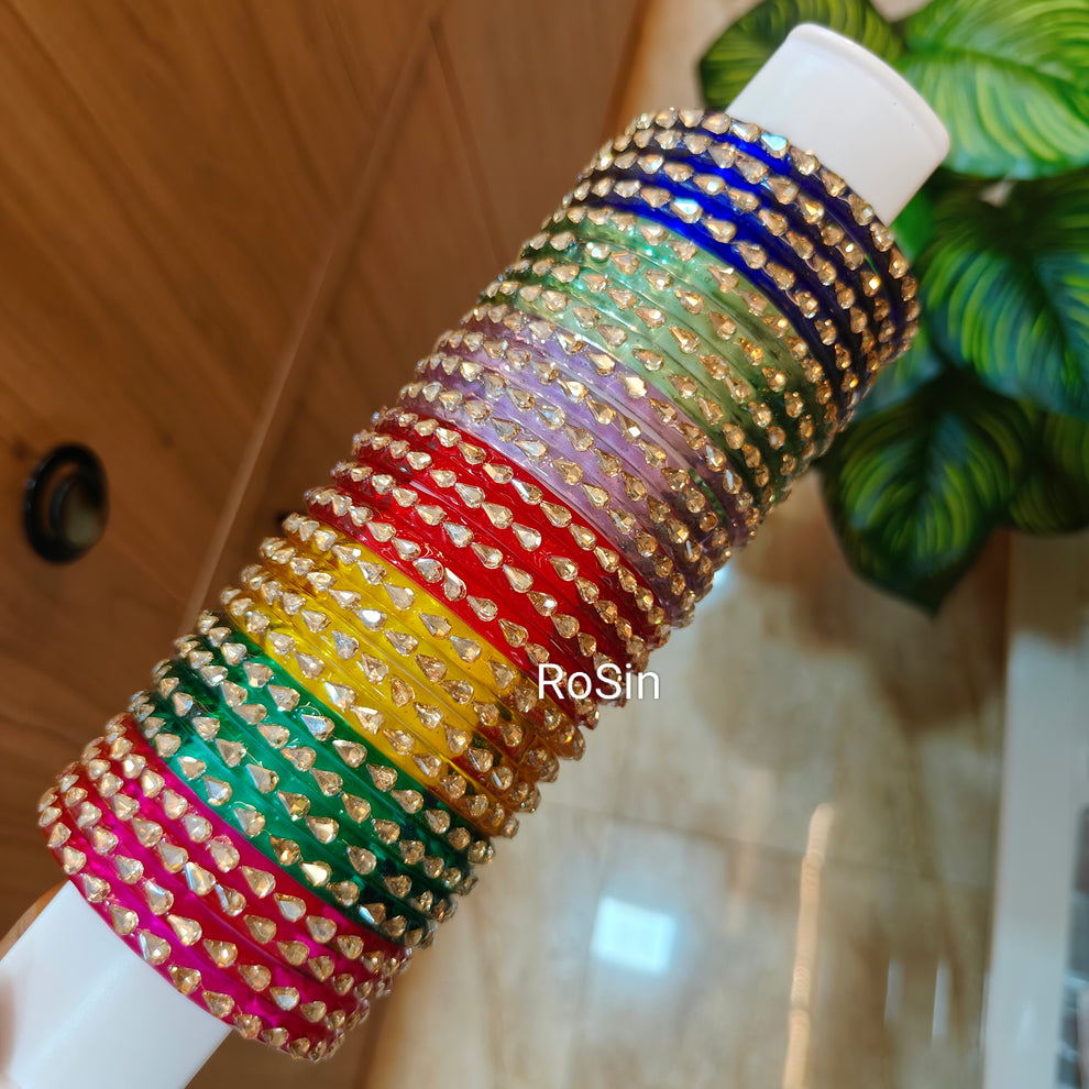 Vanya glass kada bangles (4 bangles) – Rosin