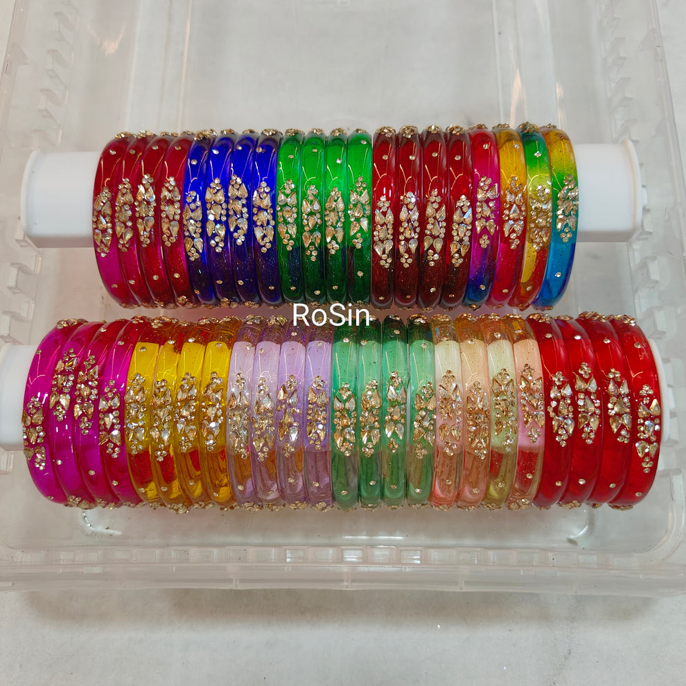 Tara glass kada bangles (2 bangles) – Rosin