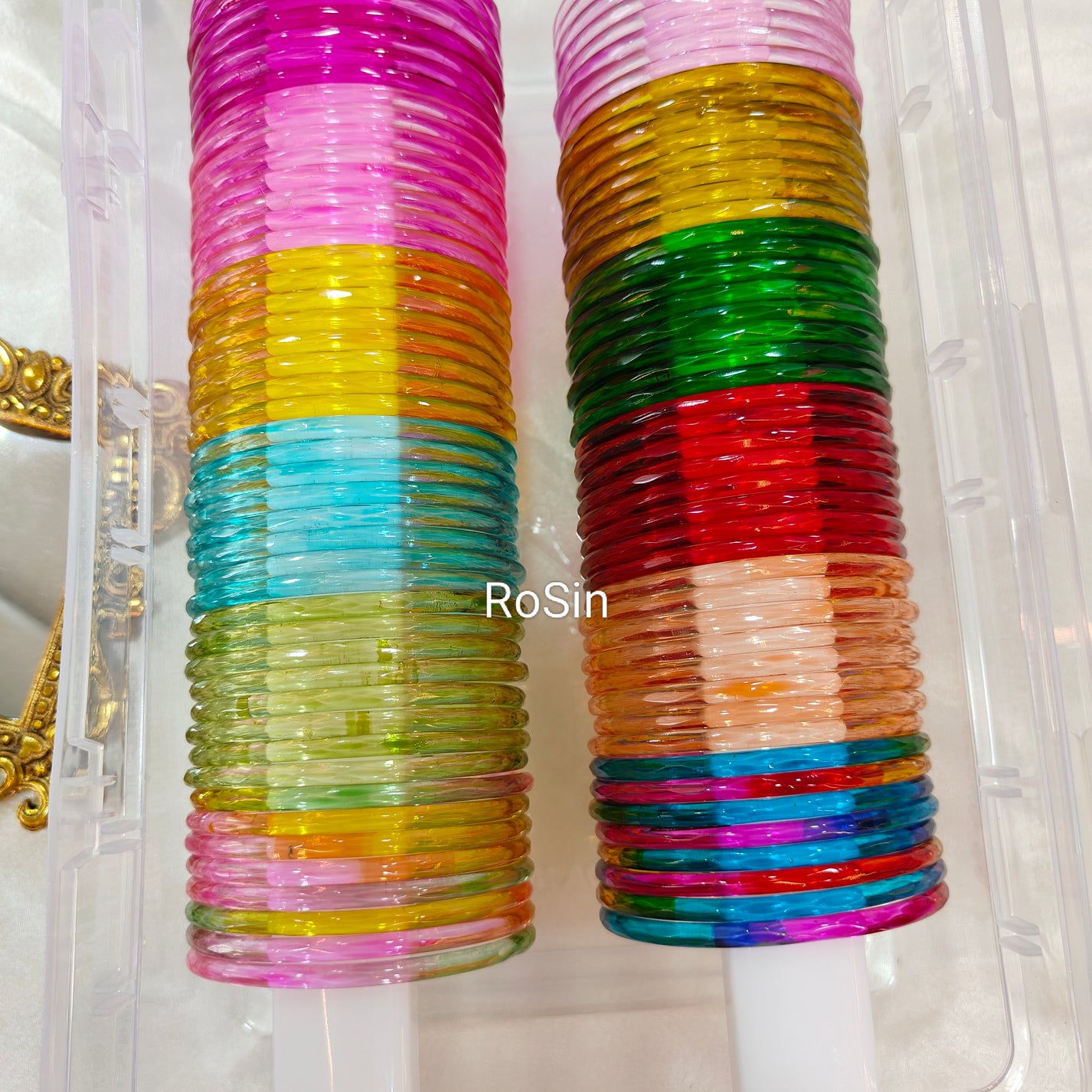 Exquisite jelly bangles combo box (12 sets ) – Rosin