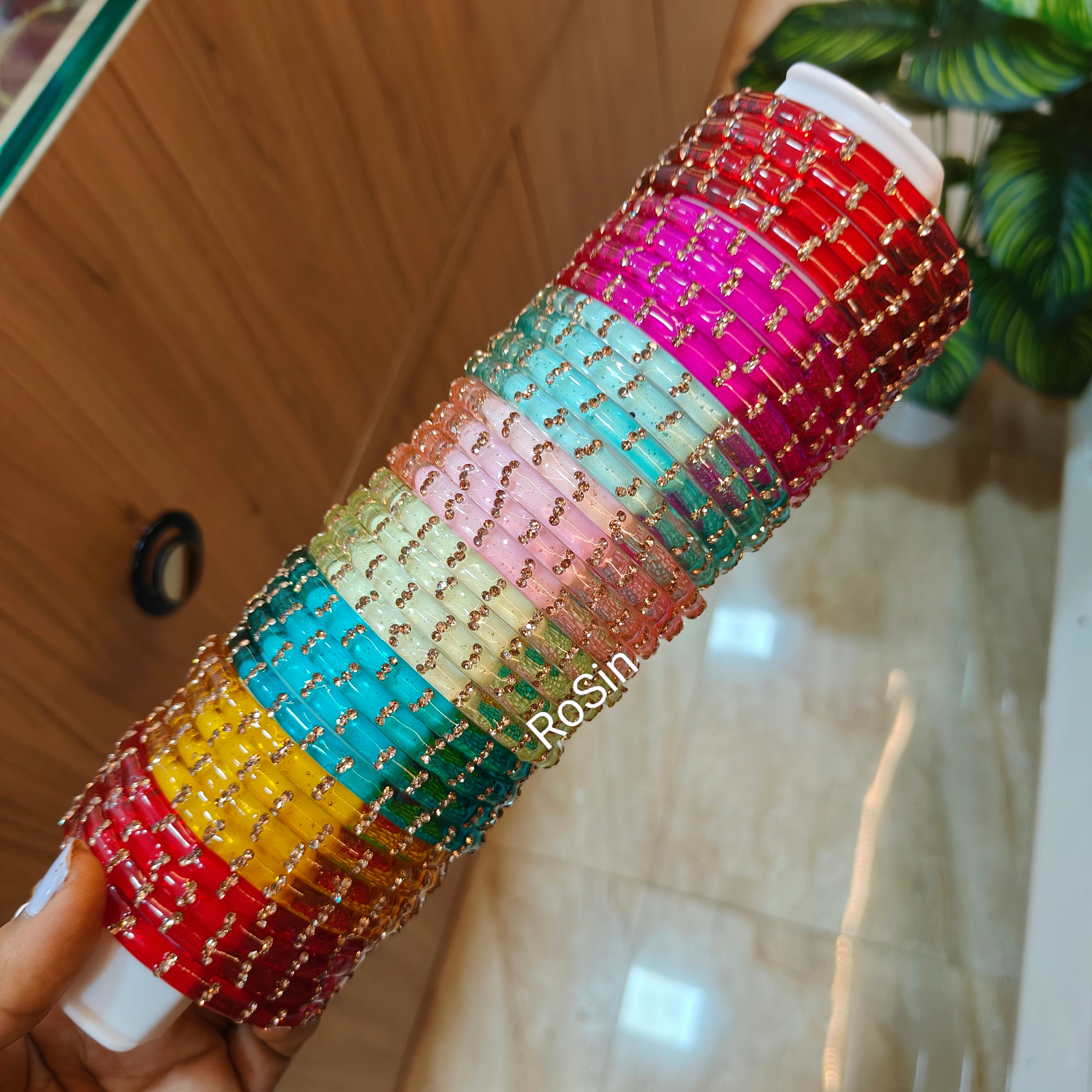 Aura glass kada bangles (2 bangles) – Rosin